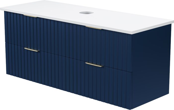 Matrix V-Groove 1200mm Wall Hung Vanity Single Bowl – French Navy | LINSOL