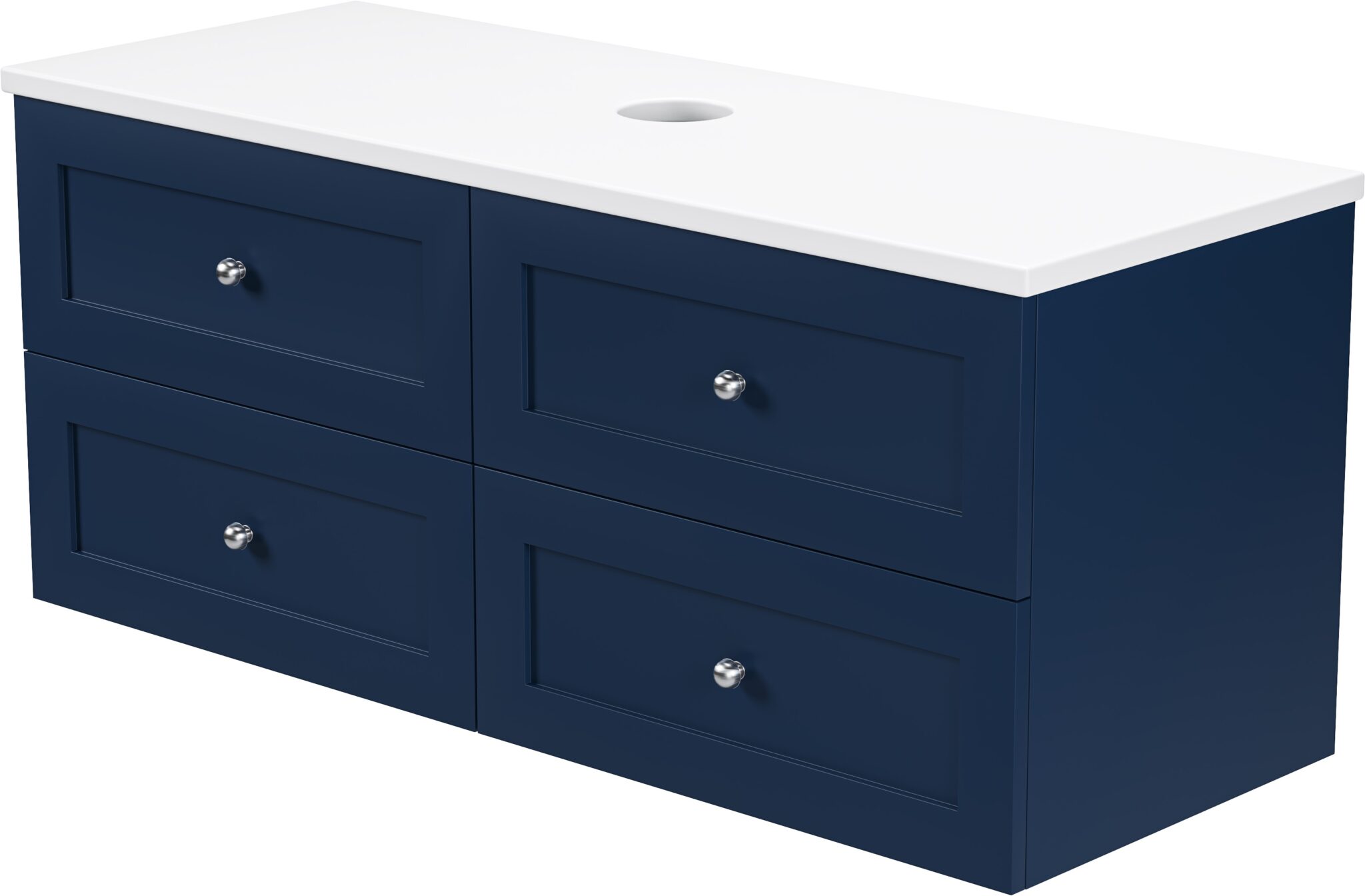 Heritage Shaker 1200mm Wall Hung Vanity Single Bowl – French Navy | LINSOL