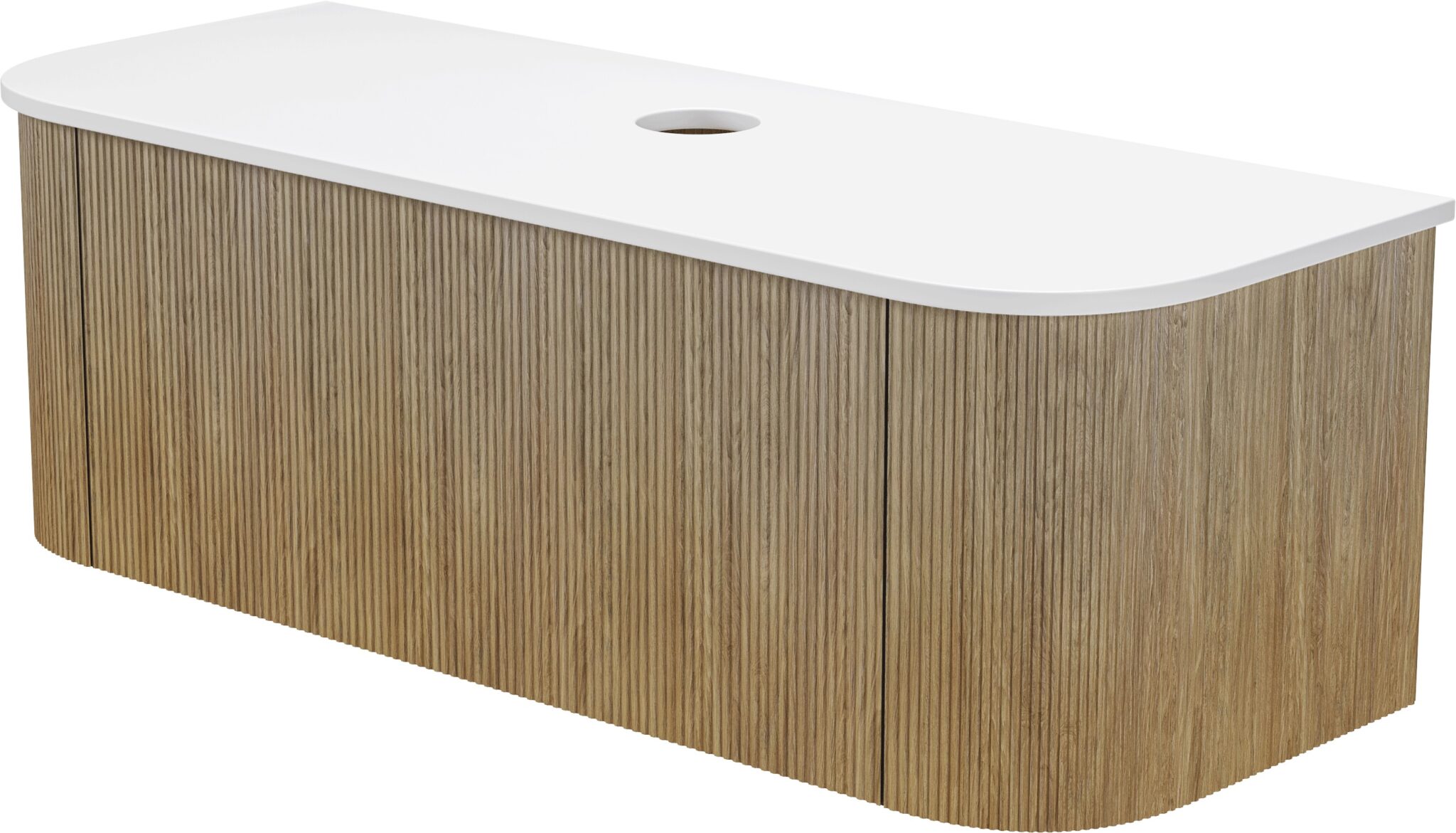 Mavrick Fluted 1200mm Wall Hung Vanity Single Bowl – Prime Oak | LINSOL