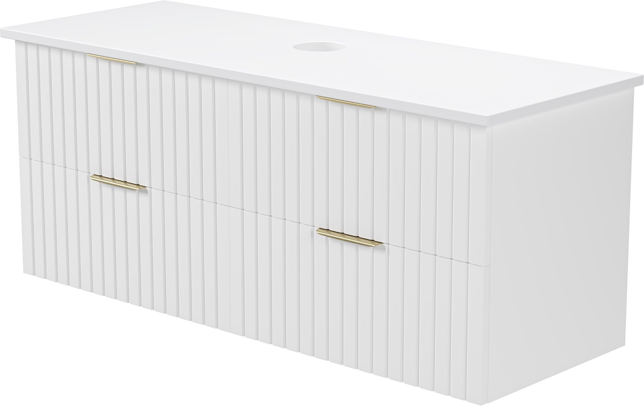 Matrix V-Groove 1200mm Wall Hung Vanity Single Bowl – Satin White | LINSOL