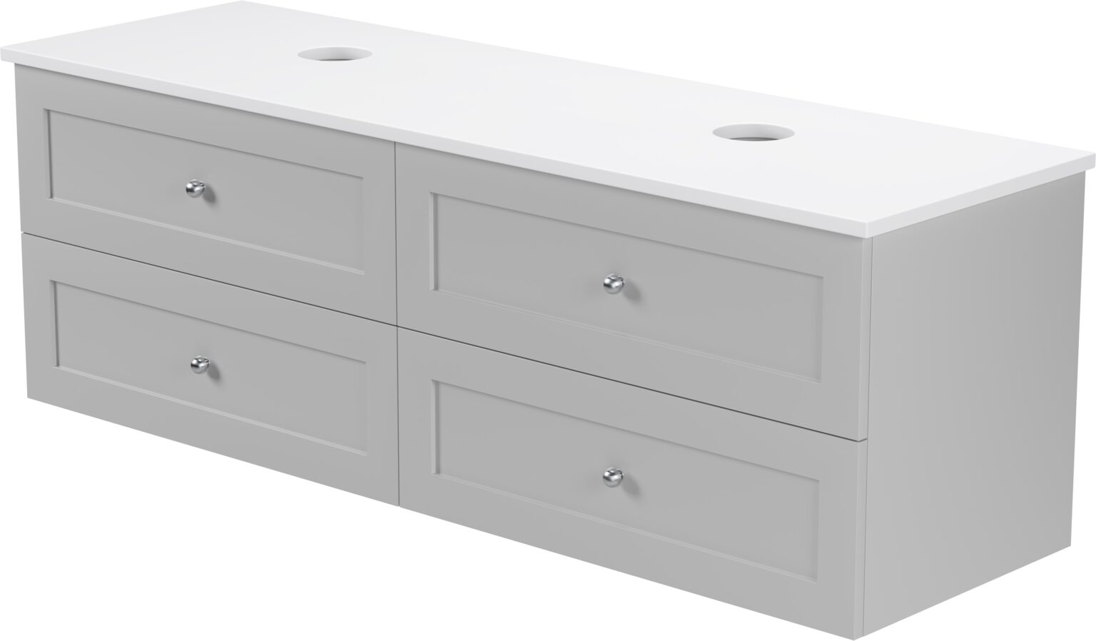 Heritage Shaker 1500mm Wall Hung Vanity Double Bowl – Tranquil Retreat | LINSOL