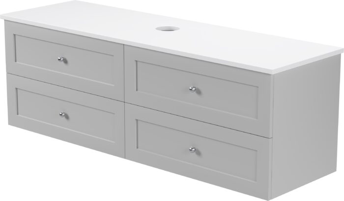 Heritage Shaker 1500mm Wall Hung Vanity Single Bowl -Tranquil Retreat | LINSOL