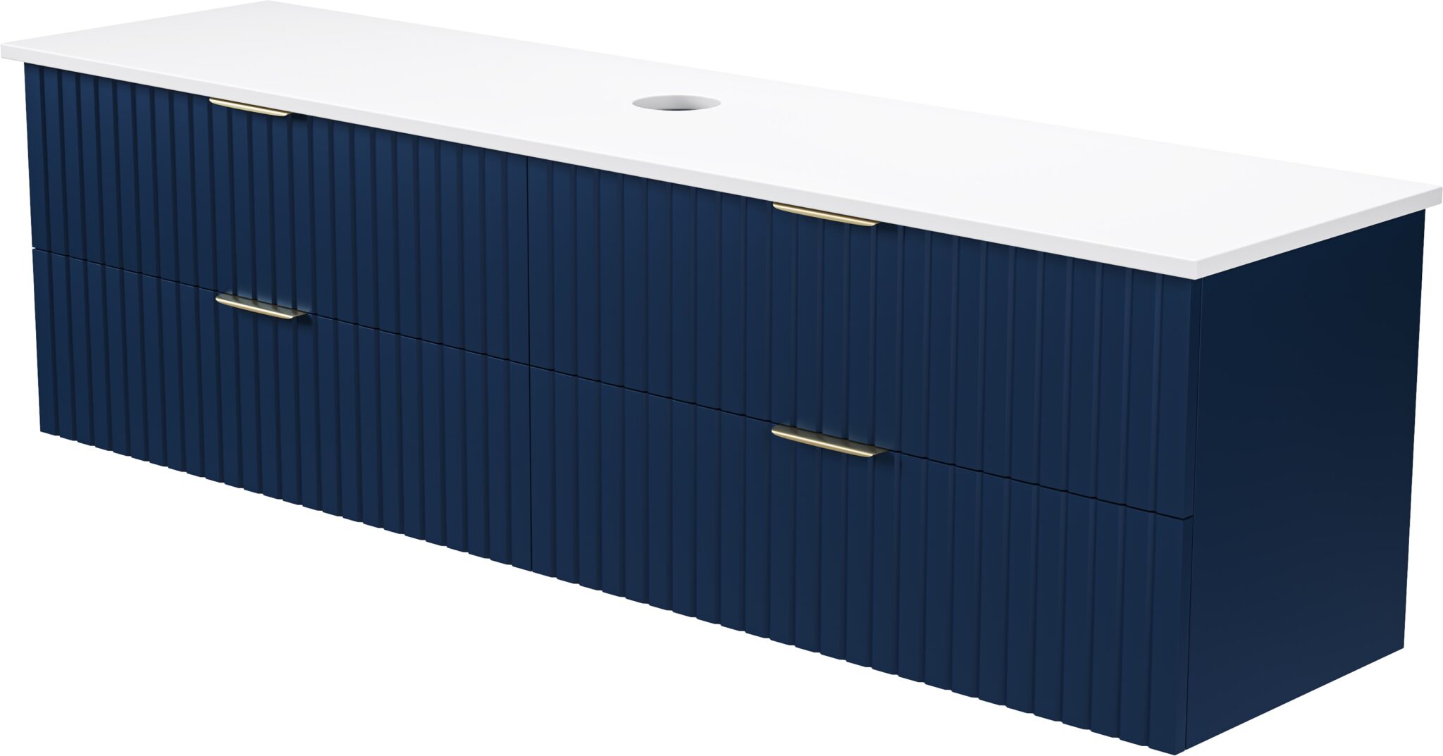 Matrix V-Groove 1800mm Wall Hung Vanity Single Bowl – French Navy | LINSOL