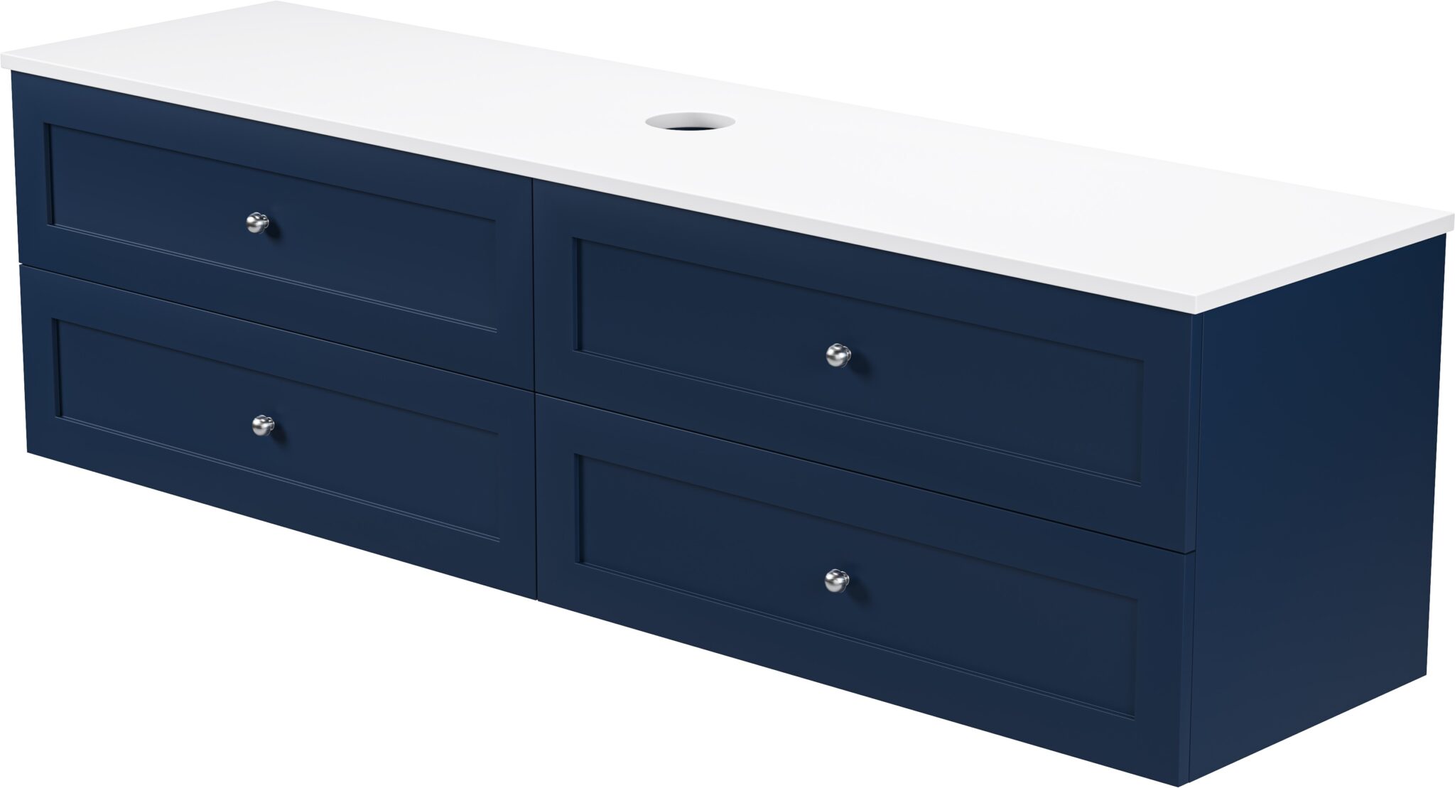 Heritage Shaker 1800mm Wall Hung Vanity Single Bowl – French Navy | LINSOL