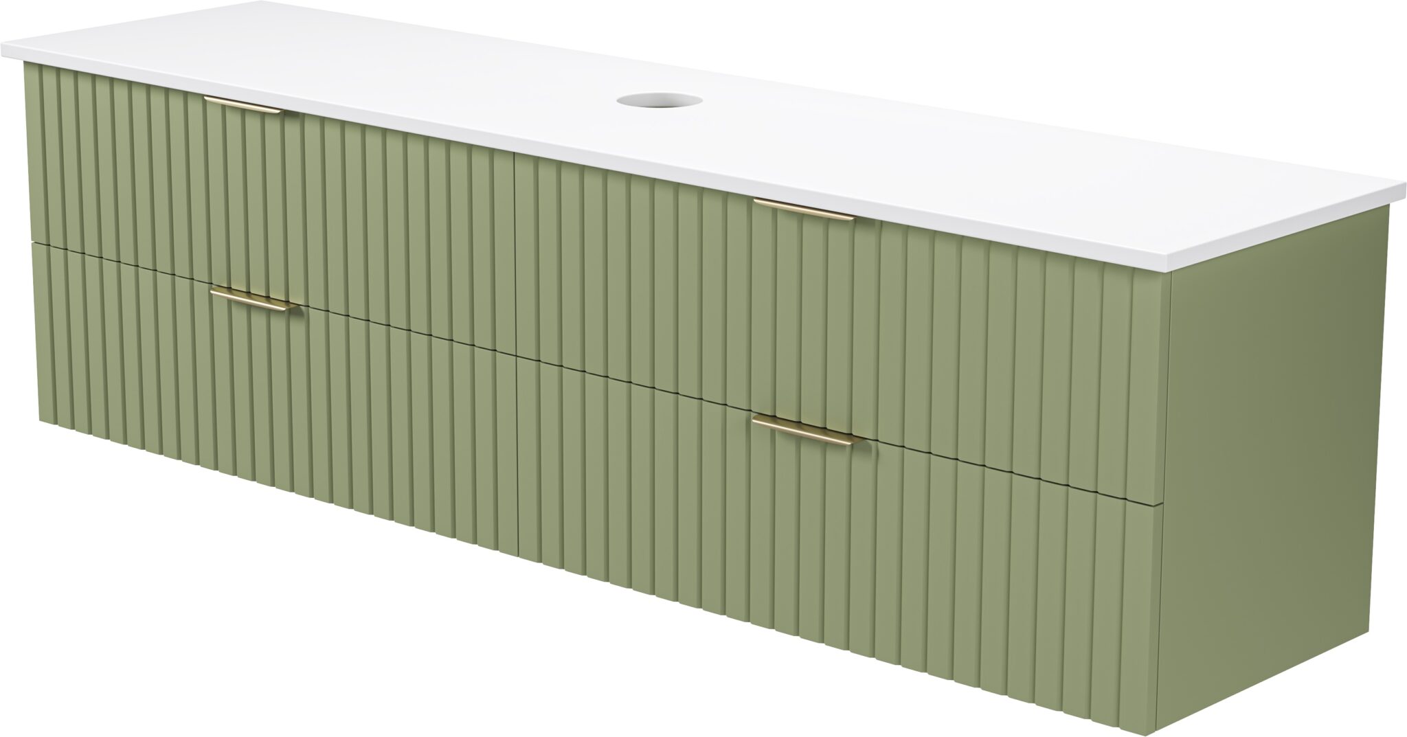 Matrix V-Groove 1800mm Wall Hung Vanity Single Bowl – Sage Green | LINSOL