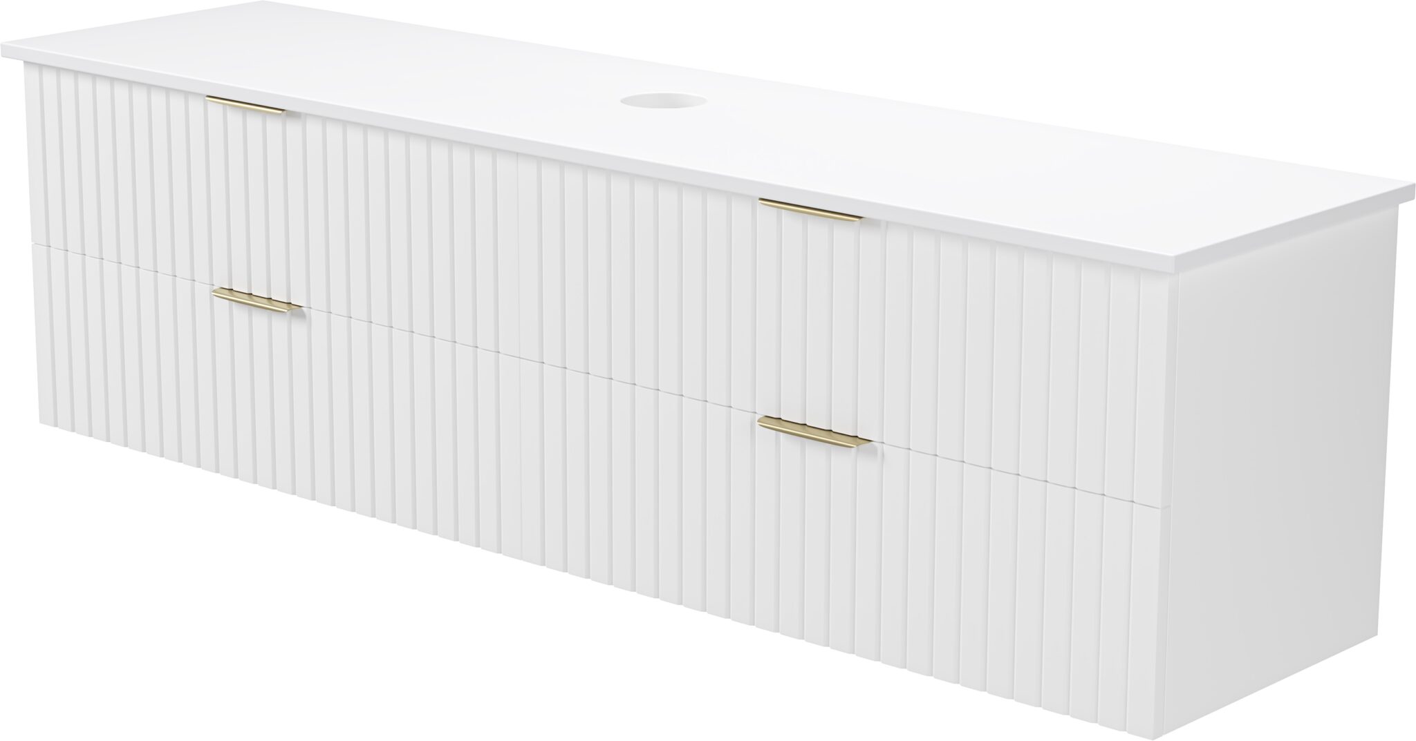 Matrix V-Groove 1800mm Wall Hung Vanity Single Bowl – Satin White | LINSOL