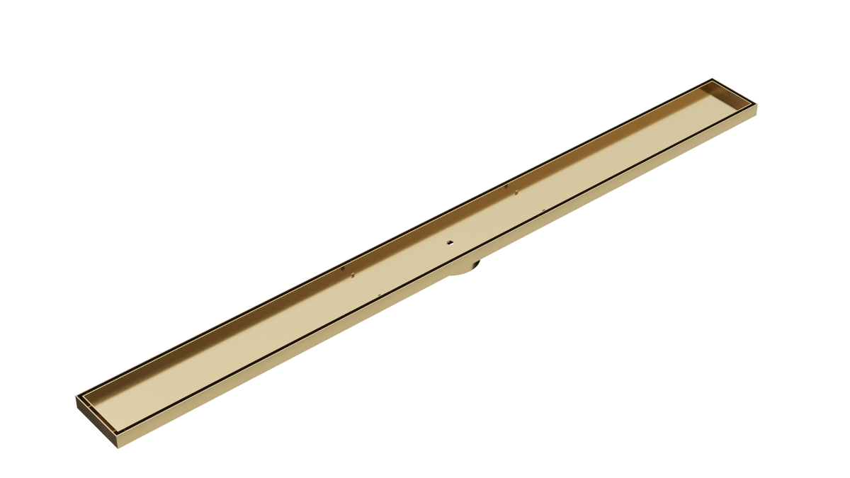 Ezyflow 1200mm Tile Insert Linear Waste DN89 – Brushed Brass | LINSOL