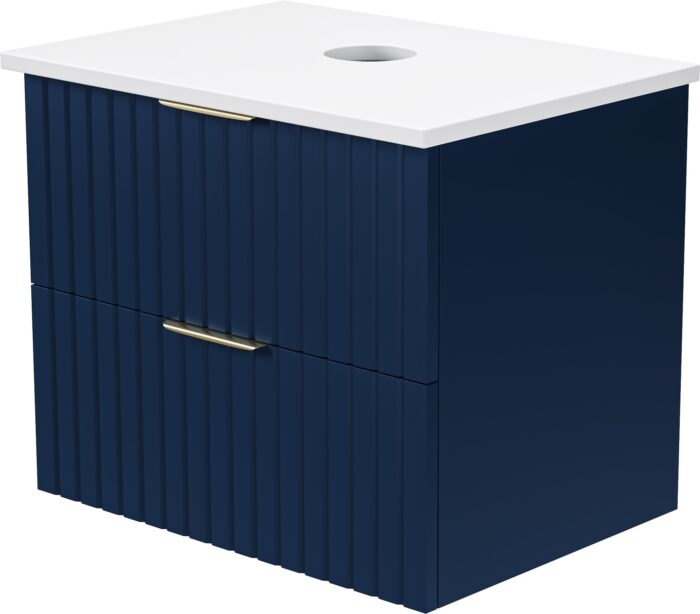 Matrix V-Groove 600mm Wall Hung Vanity – French Navy | LINSOL