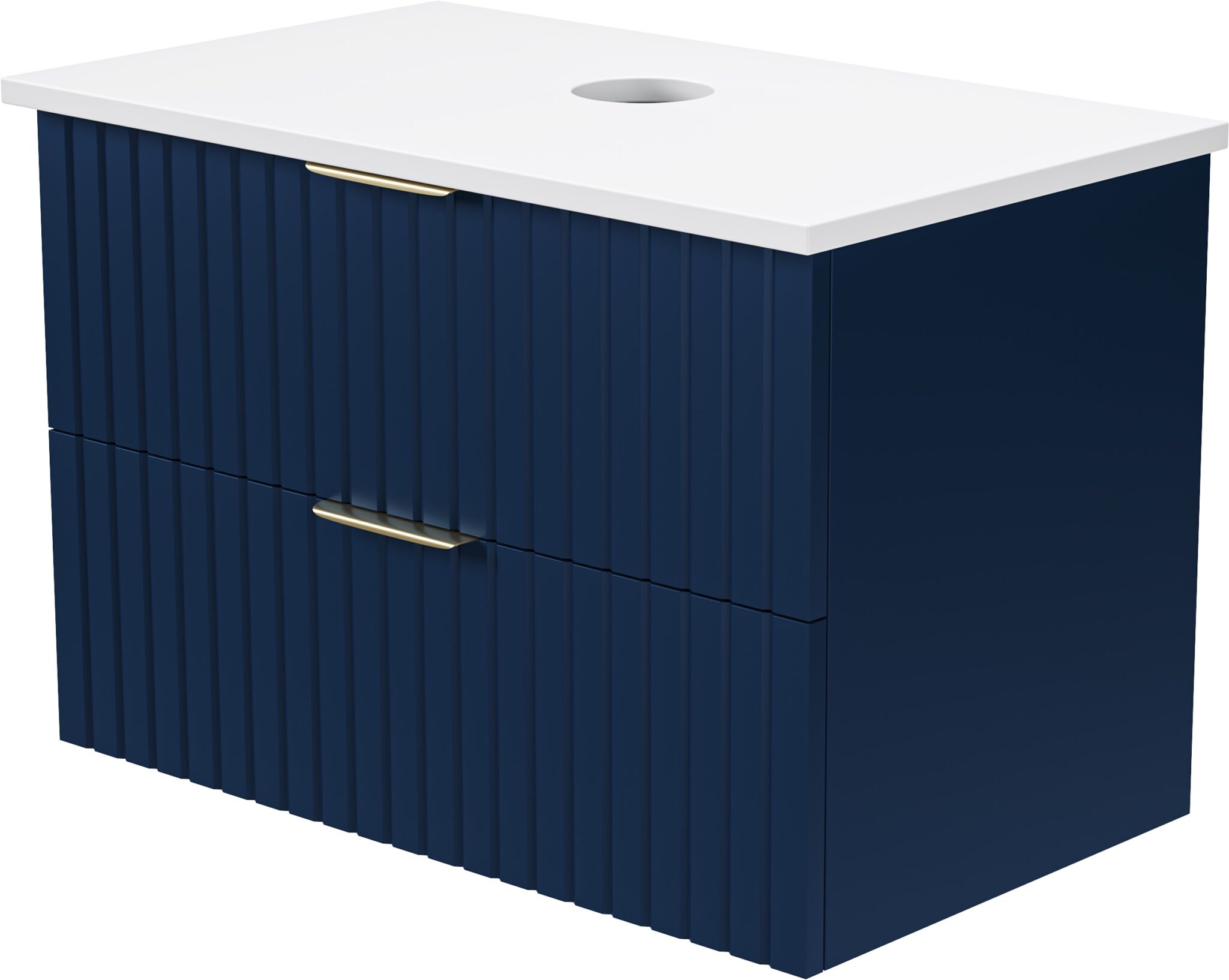 Matrix V-Groove 750mm Wall Hung Vanity – French Navy | LINSOL