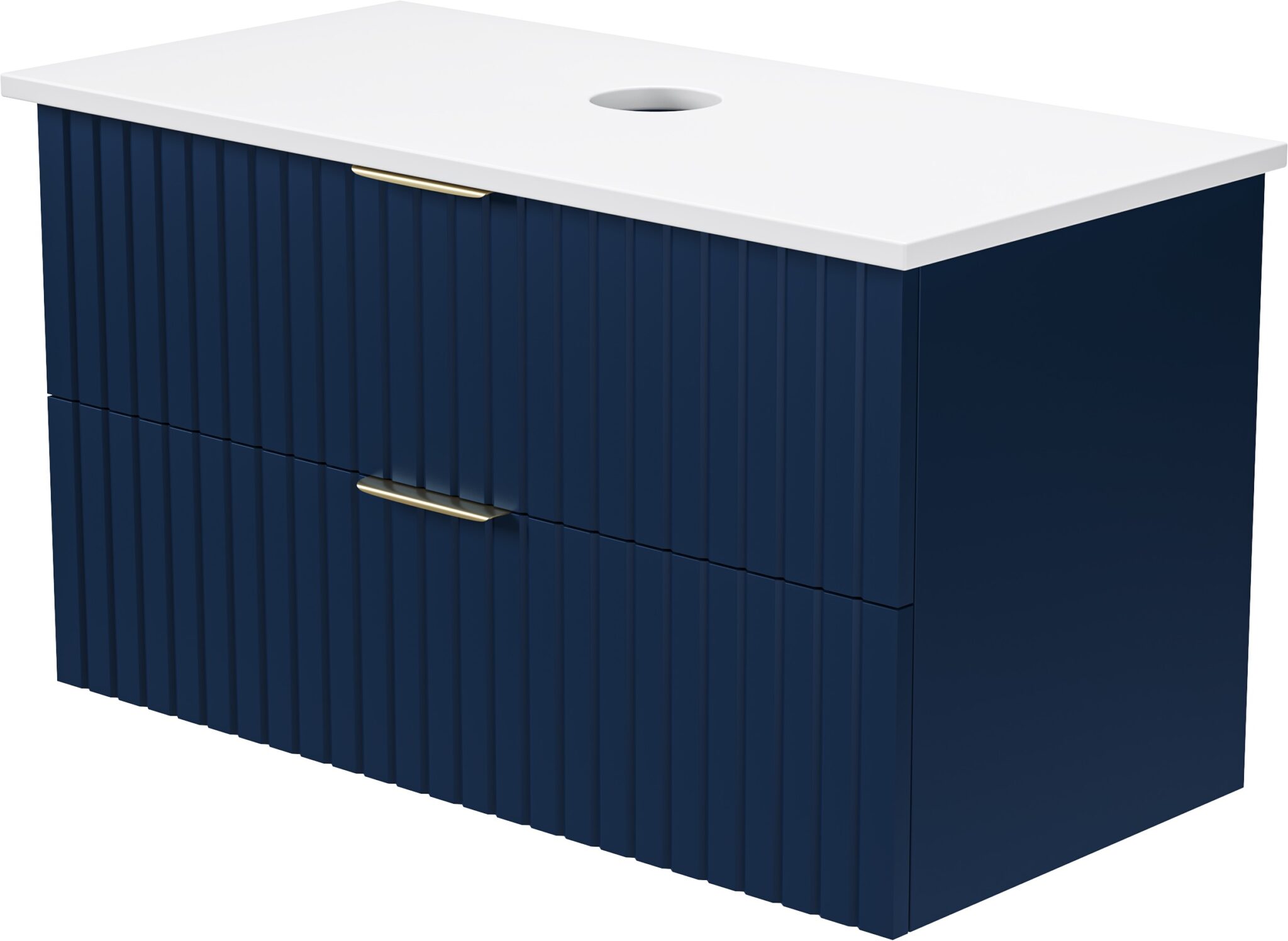 Matrix V-Groove 900mm Wall Hung Vanity – French Navy | LINSOL