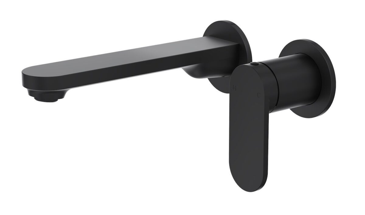 Capo 2-Plate Wall Basin or Bath Mixer – Matte Black | LINSOL
