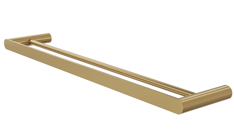 Circle 600mm Double Towel Rail – Brushed Brass | LINSOL