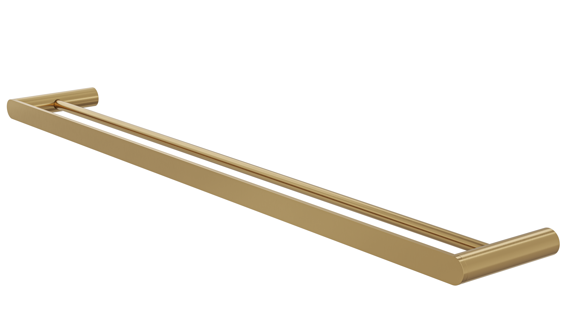 Circle 800mm Double Towel Rail – Brushed Brass | LINSOL