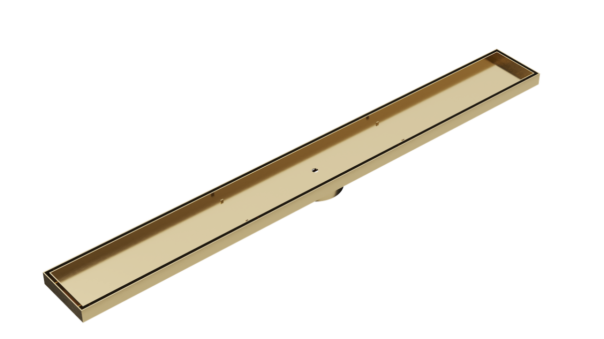 Ezyflow 1000mm Tile Insert Linear Waste DN89 – Brushed Brass | LINSOL