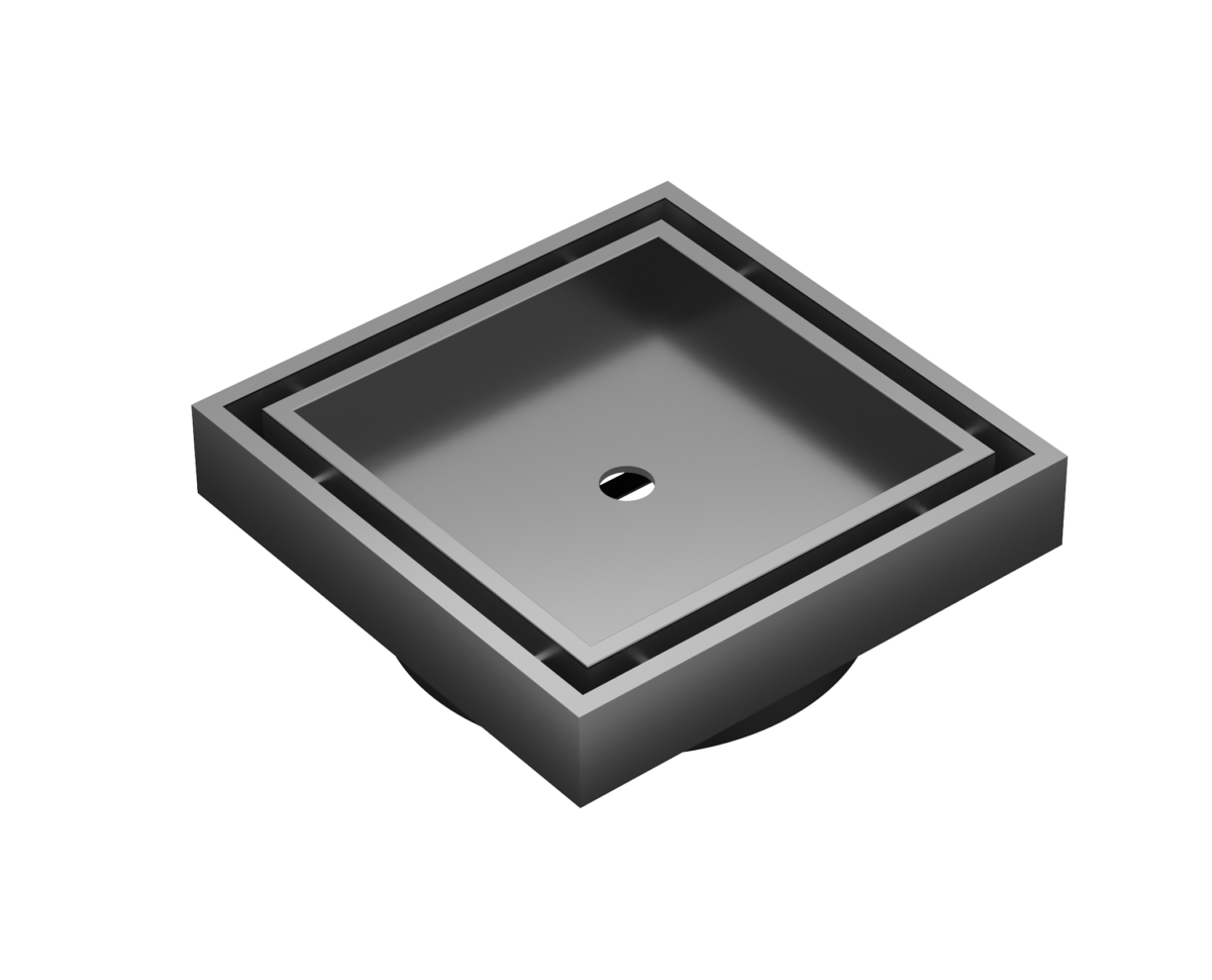 Ezyflow 110mm Tile Insert Square Waste DN89 – Gunmetal | LINSOL