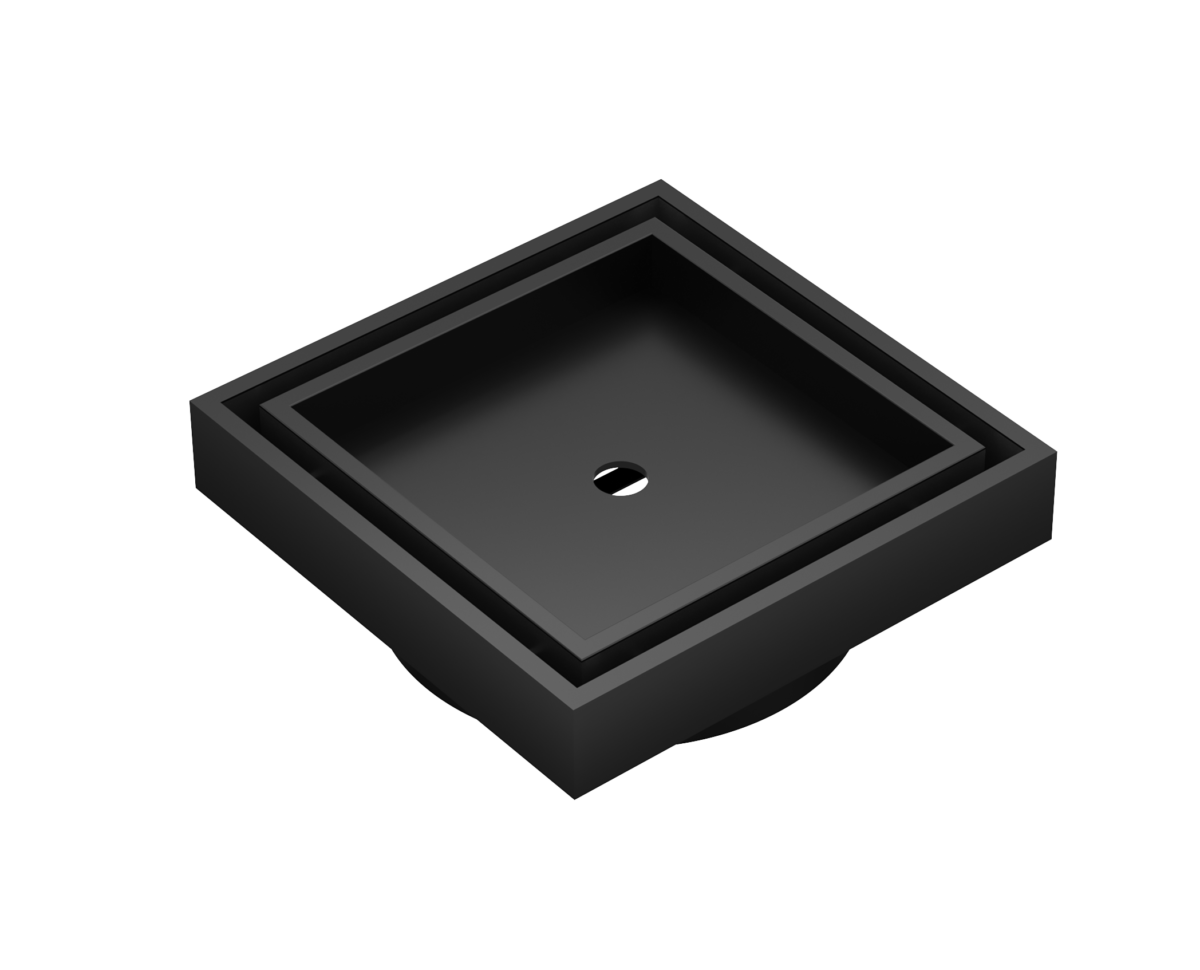 Ezyflow 110mm Tile Insert Square Waste DN89 – Matte Black | LINSOL