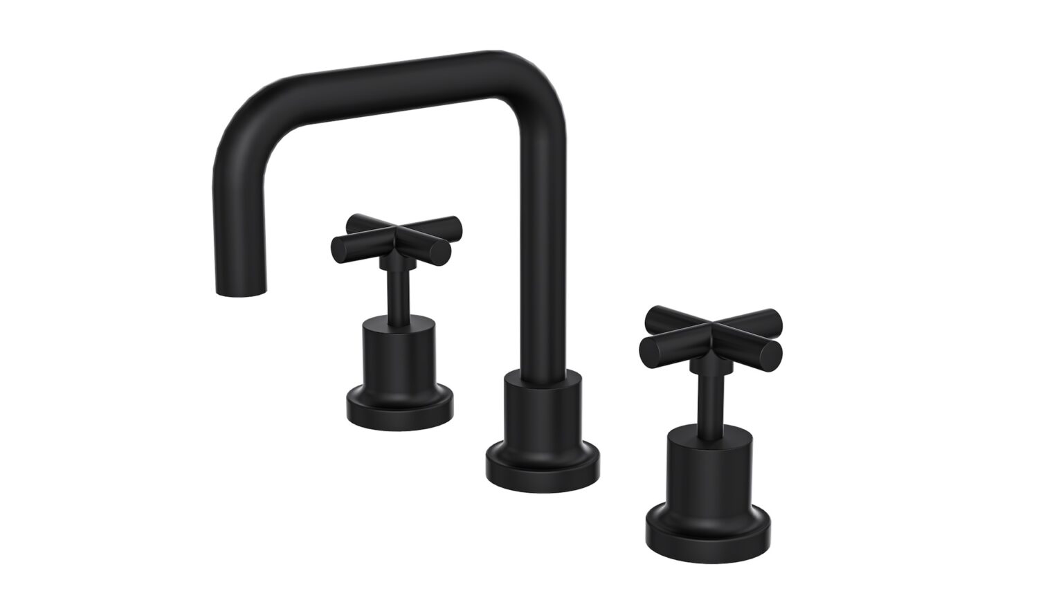 Tre Cross Handle Basin Set – Matte Black | LINSOL