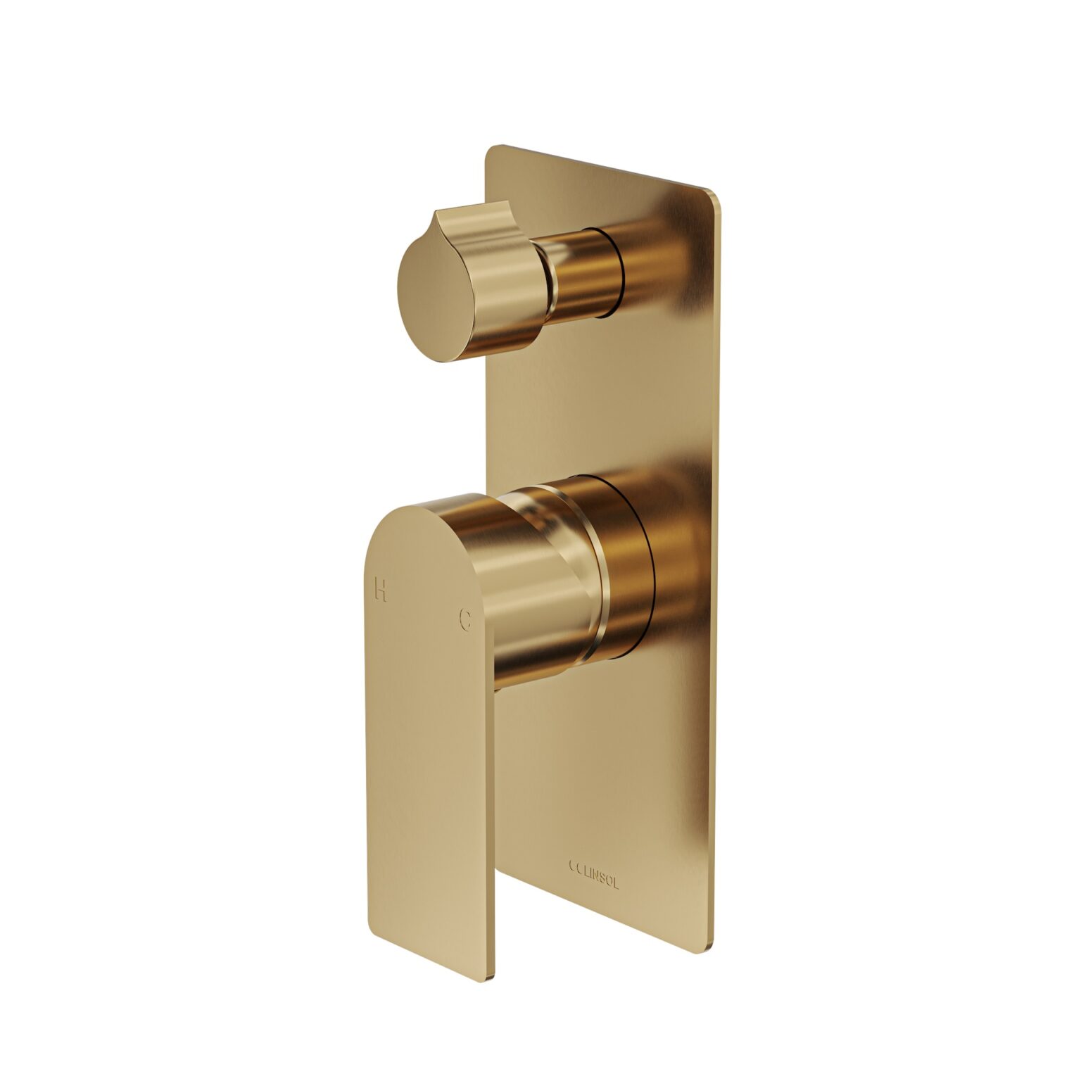 Vena Wall Mixer with Divertor – Brushed Brass | LINSOL
