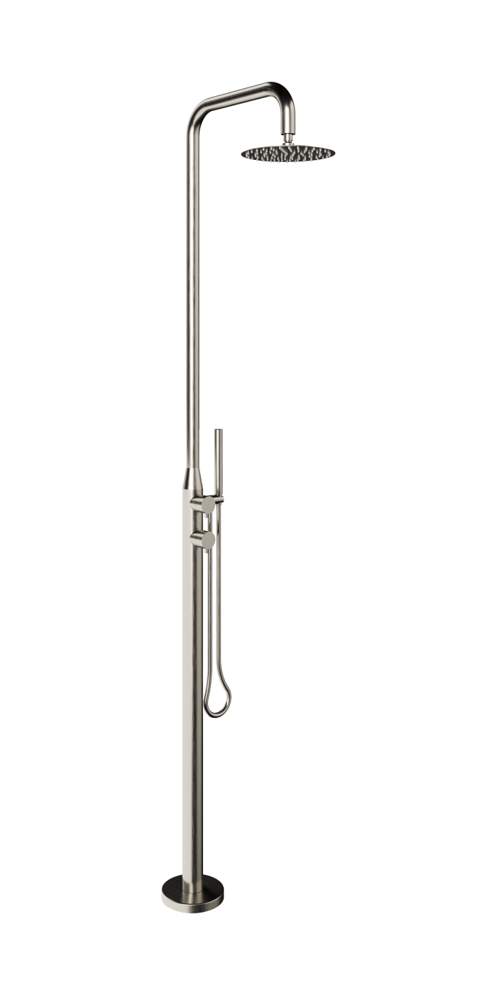 Lamezia Marine Grade Outdoor Shower – Brushed Nickel | LINSOL