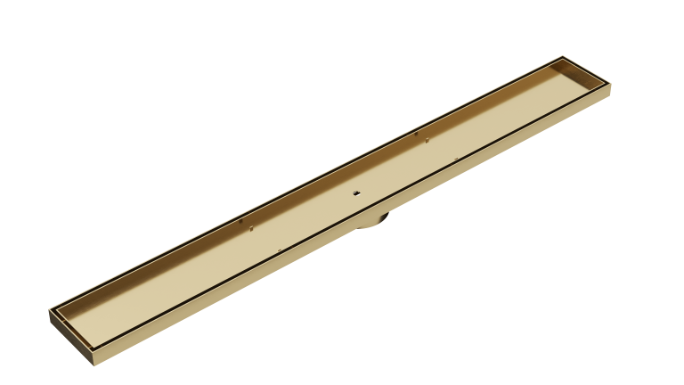 Ezyflow 900mm Tile Insert Linear Waste DN89 – Brushed Brass | LINSOL